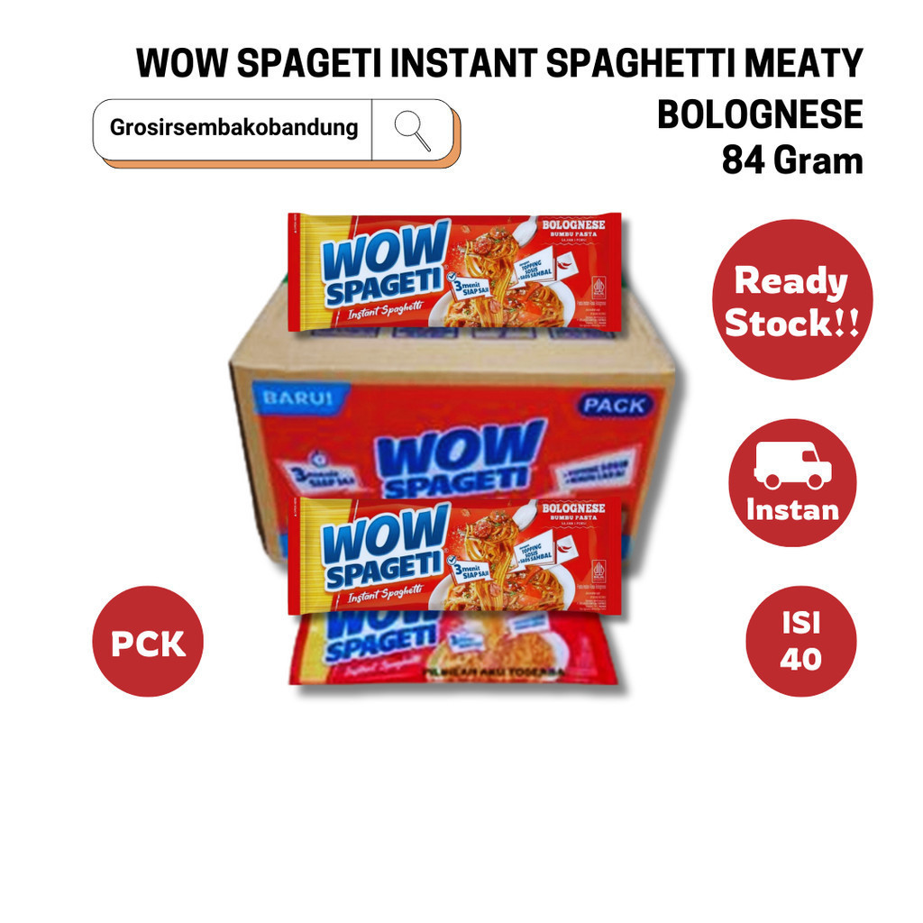 Jual WOW SPAGETI INSTANT SPAGHETTI MEATY BOLOGNESE PCK 84g - 1 Dus - Kota Bandung | Shopee Indonesia
