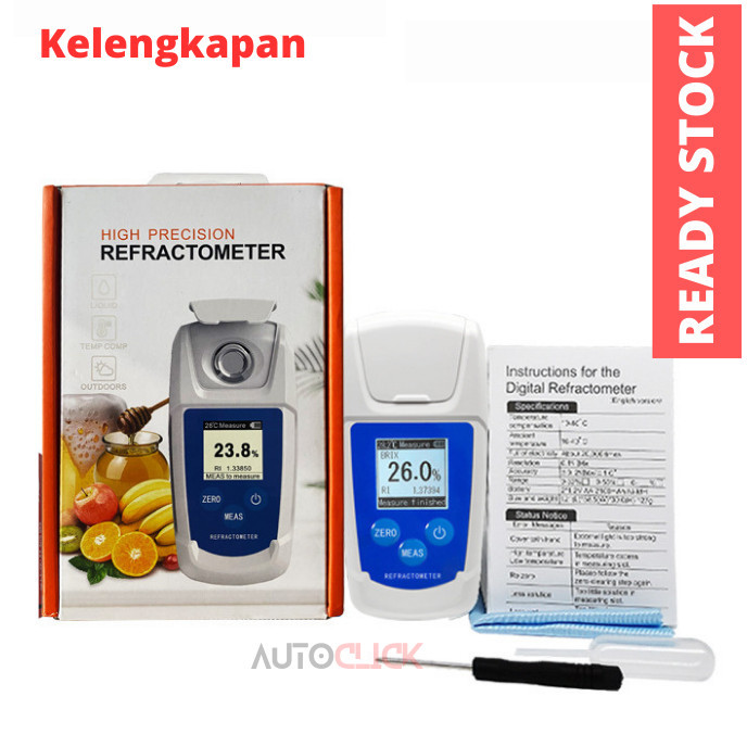 Jual Refractometer Sugar Brix Meter Saccharimeter Digital 0-55% Soonda ...