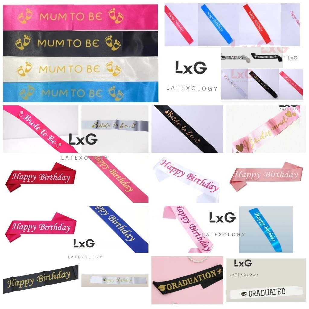 Jual Sash /Selempang Happy Birthday, Graduation, Bride to be ...