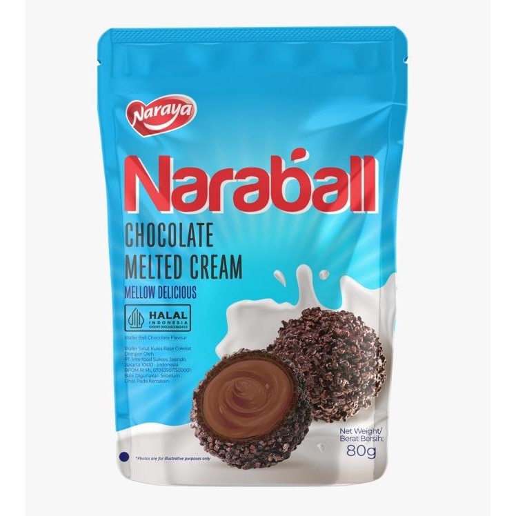 Jual Naraya Naraball 80gr Wafer Salut Cookies Ball Melted Halal ...