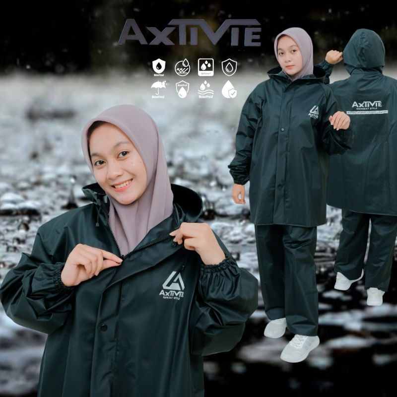 Jual JAS HUJAN PRIA WANITA SETELAN DEWASA BAHAN PVC TEBAL ANTI REMBES AXTIVIE | Shopee Indonesia