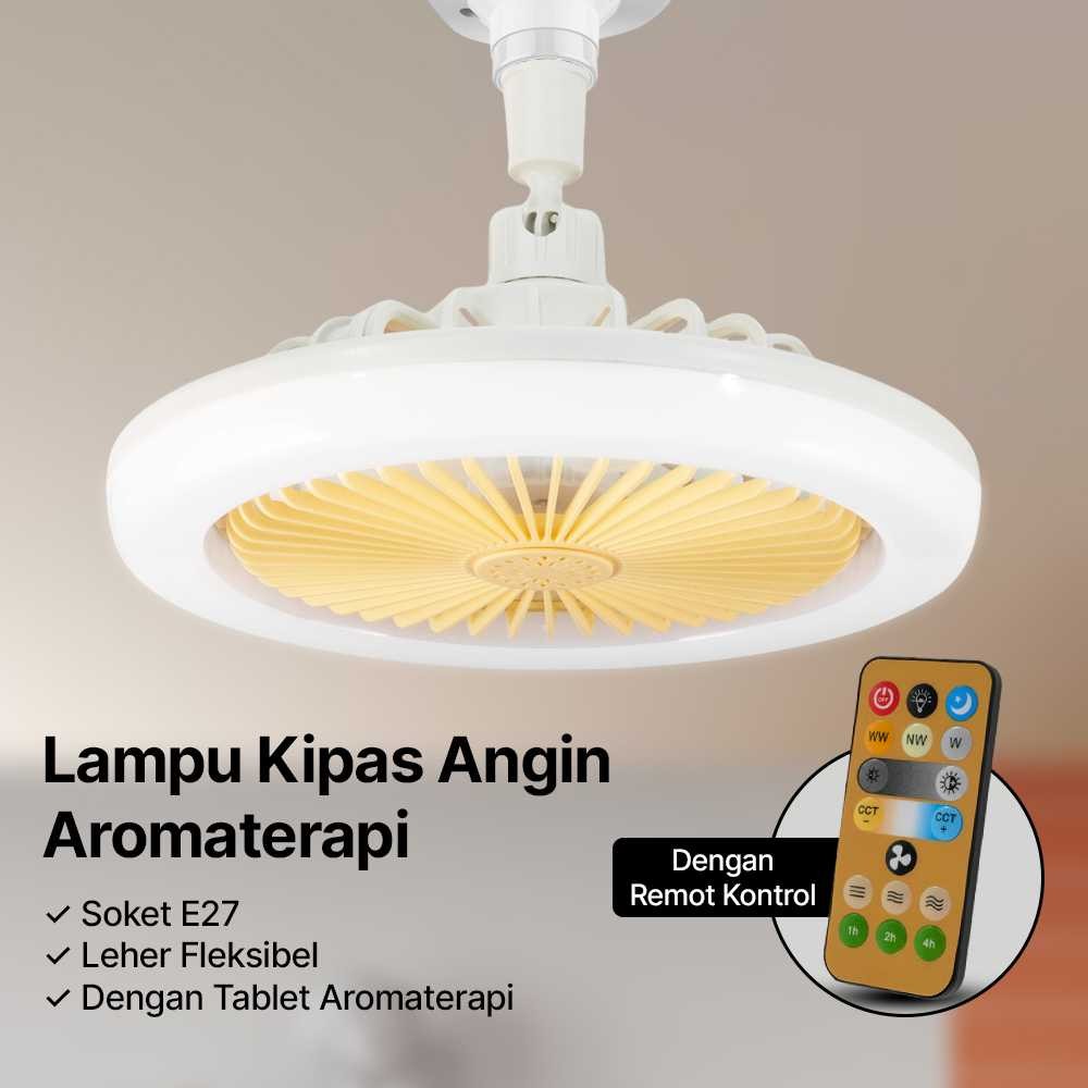 Jual WSB Lampu Kipas Angin Aromaterapi Ceiling Fan Light E27 3 Color ...