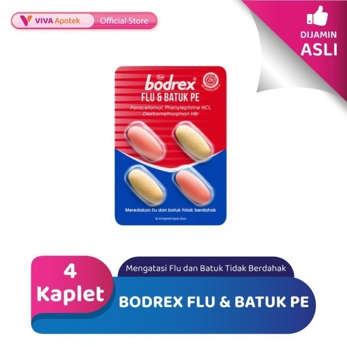 Jual Bodrex Flu & Batuk PE Meredakan Flu dan Batuk (4 Kaplet) | Shopee ...