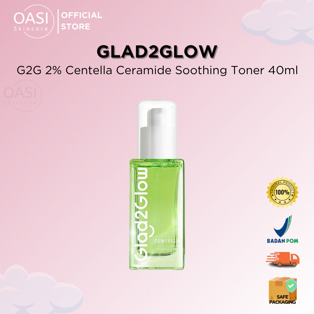 Jual Glad2Glow 2% Centella Ceramide Soothing Acne Cica Toner Wajah 40ml | Shopee Indonesia