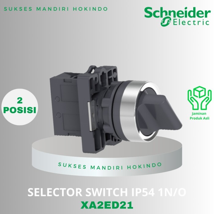 Jual SELECTOR SWITCH 2 POSISI STAY PUT 1 NO HITAM XA2ED21 IP54 ORIGINAL ...