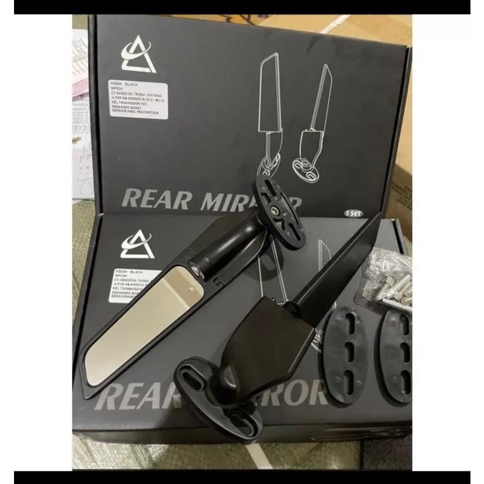 Jual SPION WINGLET REAR MIRROR ORIGINAL DUS HITAM CNC ALUMINIUM Spion ...