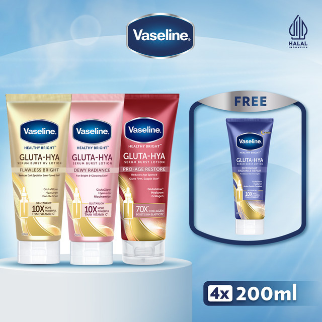 Jual Buy Vaseline Gluta-Hya 200ml Pack Free Vaseline Gluta-Hya ...