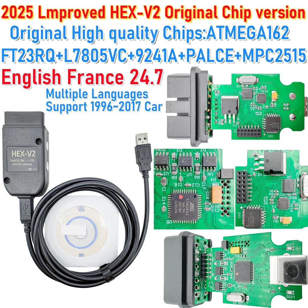 Jual High Quality Vcds Vagcom 2025 Original Chip Improved Hex V2 24.7 ...