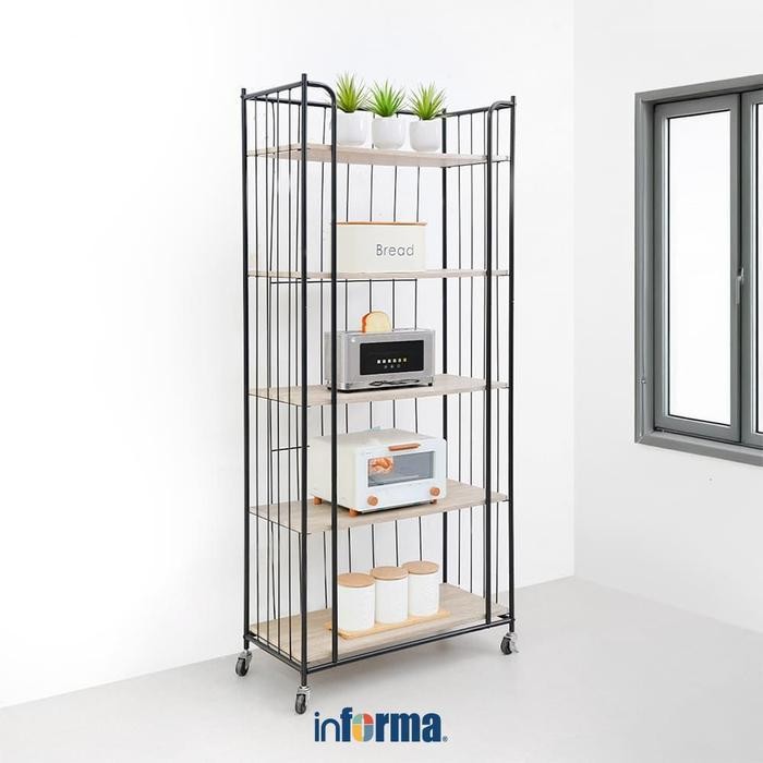 Jual Informa Levi Rak Troli Dapur 5 Tingkat - Cokelat Beech Organizer ...