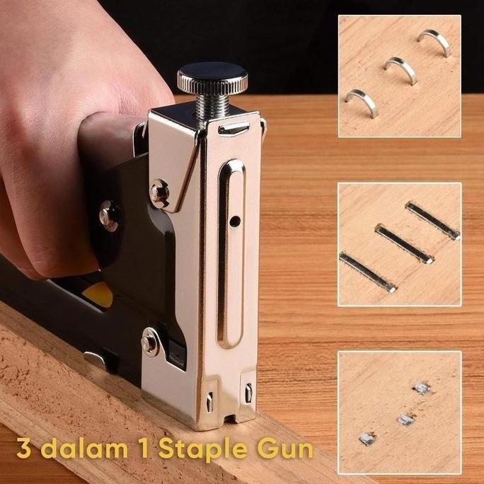 Jual Gratis 600 Paku / Stapler 3In1 Tembak Gun Serbaguna Staples 3 In 1 ...
