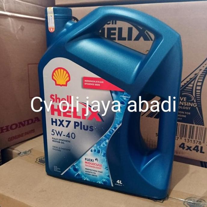 Jual NEW OLI SHELL HELIX HX7 Plus 5W-40 4 LITER BERCODE CENTANG HIJAU ...