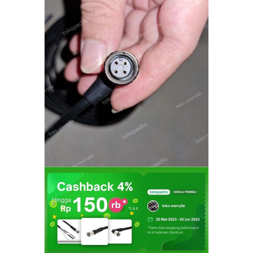 Jual Kabel cable connector Sensor M12 4pin female angle 10M Ori Omron ...