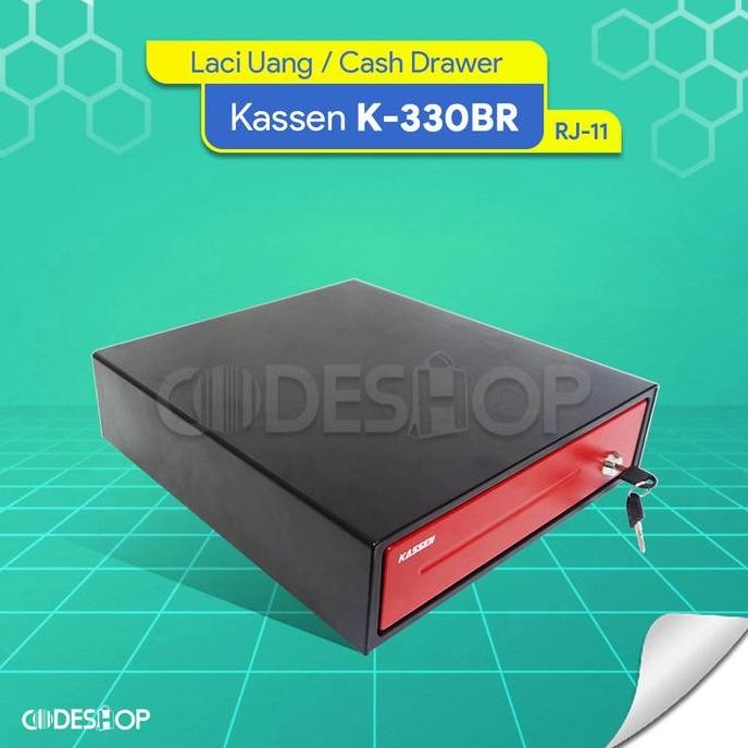Jual Kassen K-330 B/R Cash Drawer Laci Uang Kasir With Rj11 ( Black Red ...