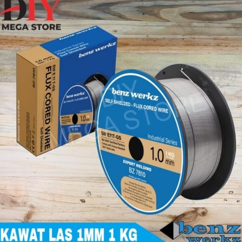 Jual BENZ WERKZ Kawat Las Mig 0.8MM 1MM 1KG Flux Cored Wire NON CO2 Kawat Las Mesin Las MIG ...