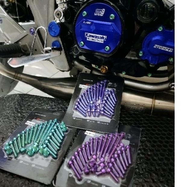 Jual baut blok ninja titanium blokmesin ninja R SS RR set kanan kiri 28 ...