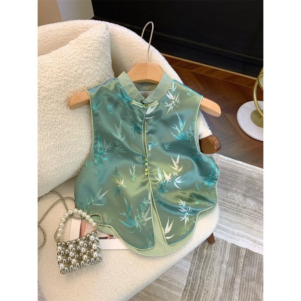 Jual New Chinese Style National Trend Button Collar Cheongsam Vest ...