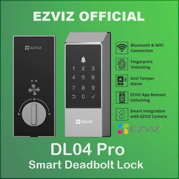 Jual Ezviz DL04 Pro Smart Deadbolt Lock WiFi Dl 04 Pro | Shopee Indonesia