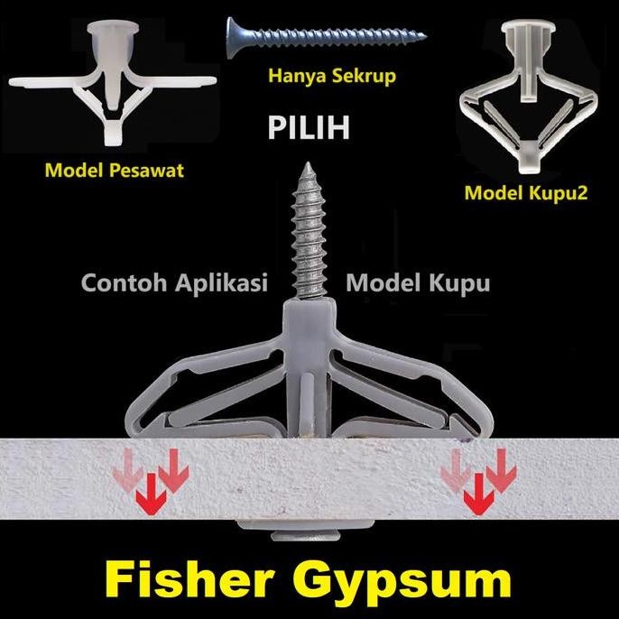 Jual 100 PCS FISHER GYPSUM VISER SEKRUP PLAFON GIPSUM FISER SKRUP ...