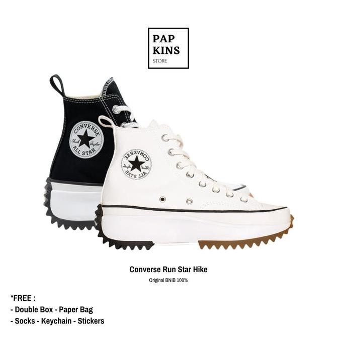 Jual Sepatu Converse - Run Star Hike Original 100%, Black, White ...