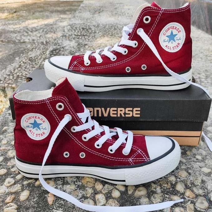 Jual Sepatu Converse Original All Star High Basic Merah Maroon Tinggi ...