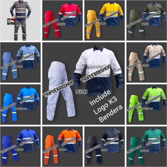 Jual Wearpack Setelan Kombinasi 2 Warna Seragam Safety Baju Proyek ...