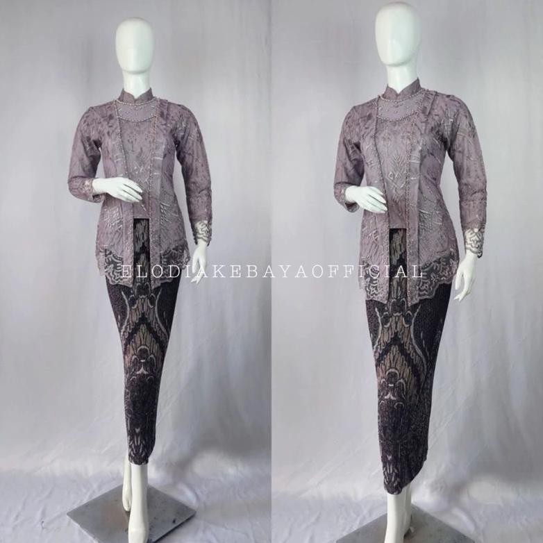 Jual New - Kebaya Modern kebaya wisuda bahan tille safto model kutu baru kerah sanghai payet ...