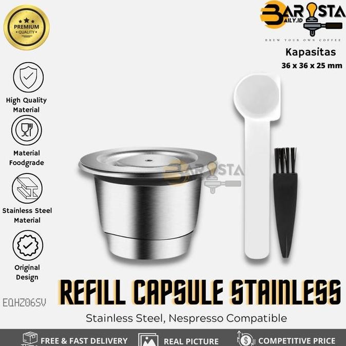 Jual Refillable Capsule Stainless Steel Untuk Nespresso Mesin Kopi 1 ...