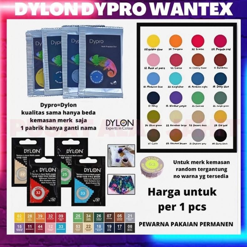 Jual Asli Dylon Dilon Dypro Wantek WanTEX Pewarna Permanen Paten Bagus ...