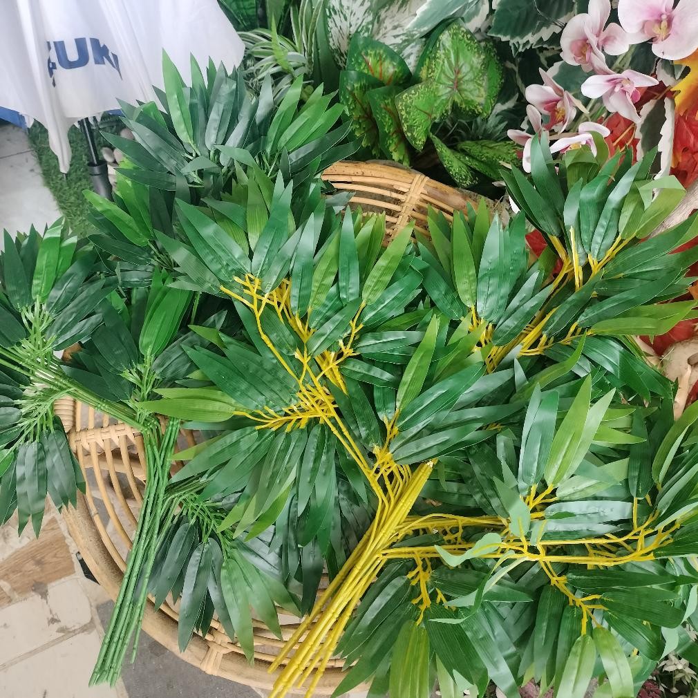 Jual 1 Lusin Daun bambu Latex/bungaArtificial/BungaHias/TanamanPlastik ...