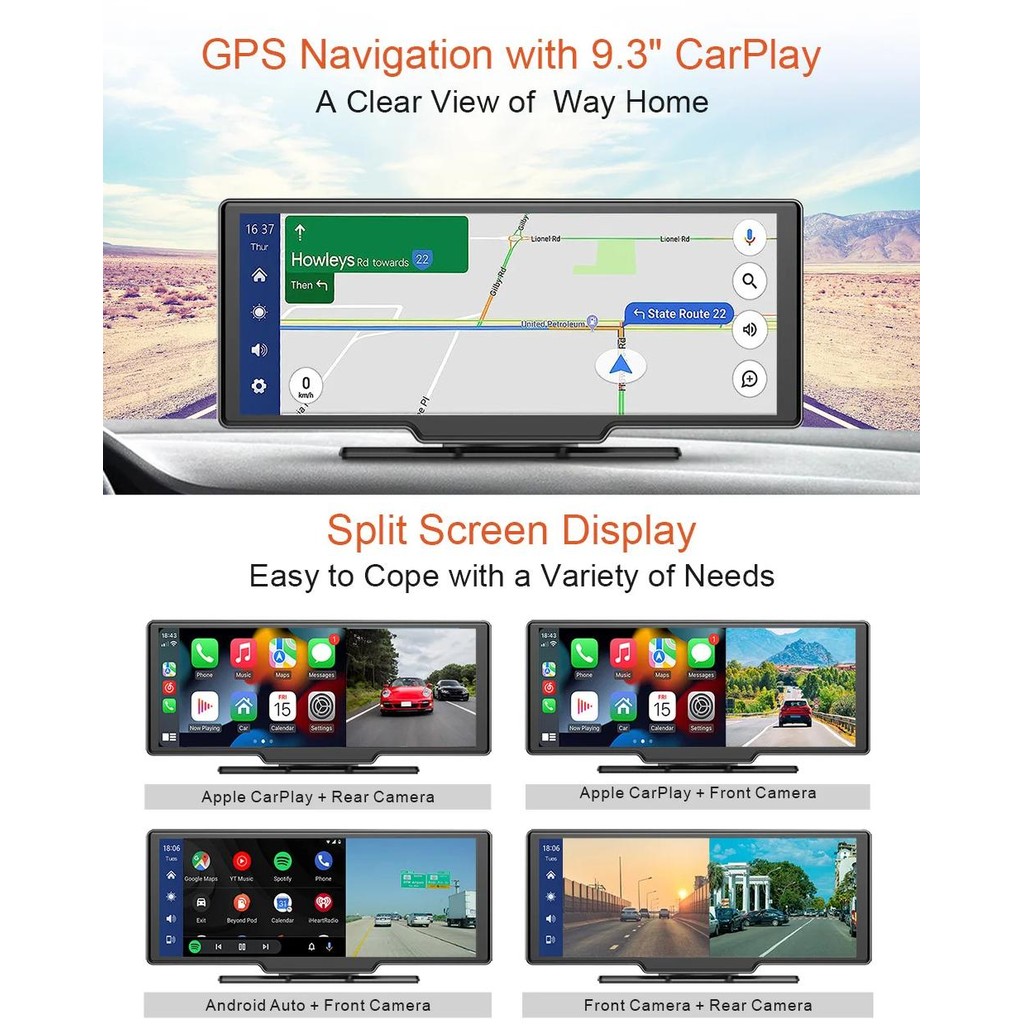 Jual Universal 9.3Inch Car Multimedia Dashboard Player Wireless Apple ...