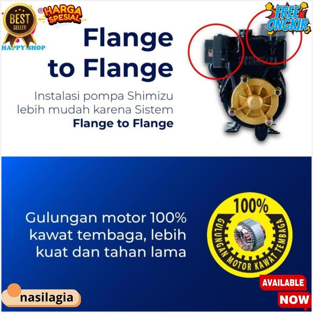 Jual Shimizu Water Pump / Pompa Air Sumur Dangkal Non Otomatis ~ Ps-128 ...