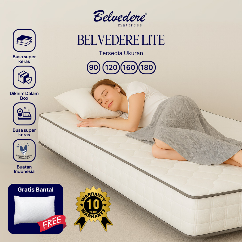 Jual Belvedere Matras Lite - Free Bantal / High Density 28 Black ...