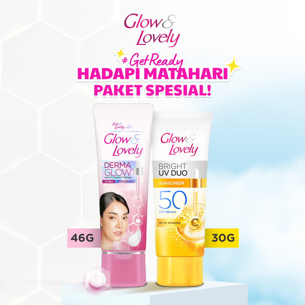 Jual Glow & Lovely Krim Wajah Multivitamin 46gr & Sunscreen Wajah UV ...