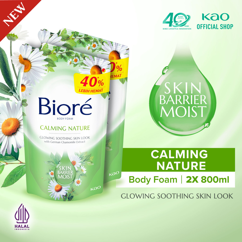 Jual Biore Body Foam Sabun Mandi Cair Calming Nature Pouch 800ml ...