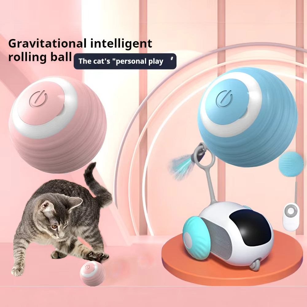 Jual Cat Interactive Ball Smart Pet Cat Toys Indoor Automatic Rolling ...