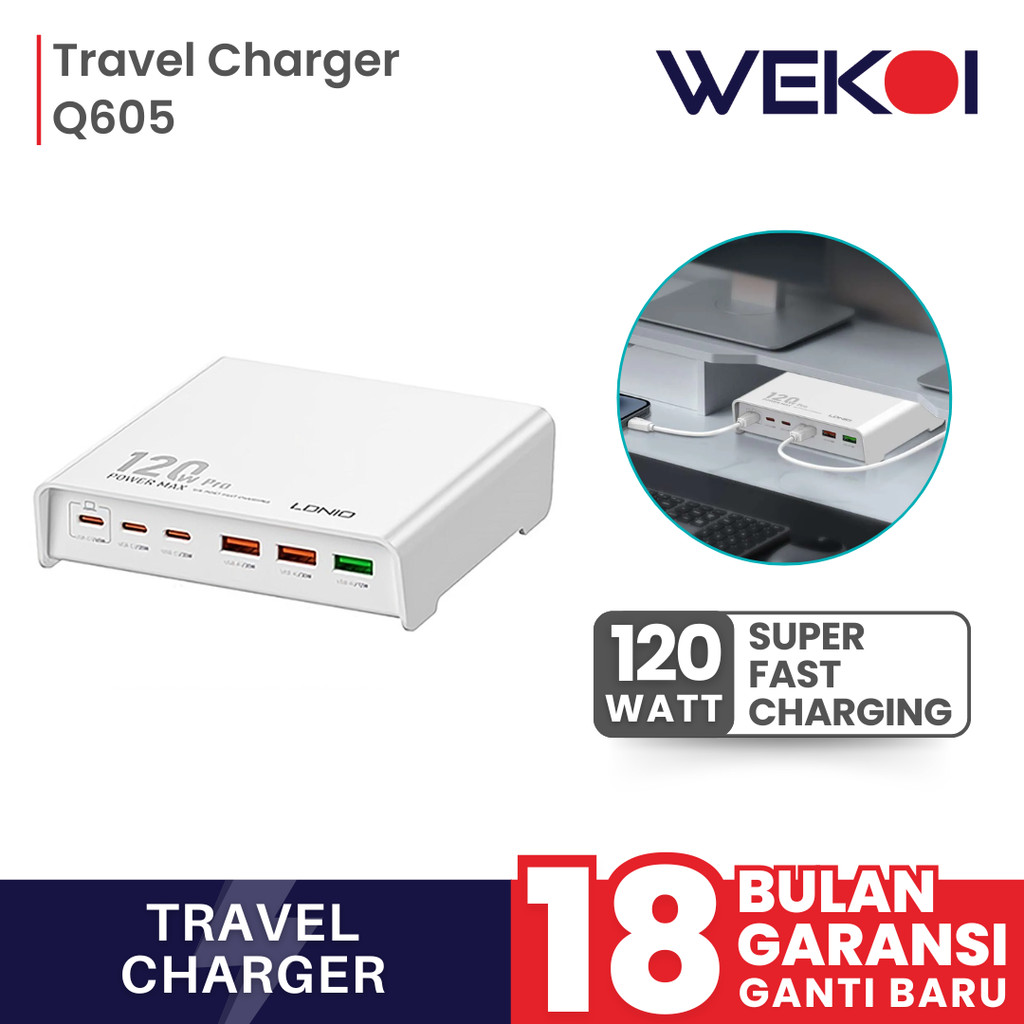 Jual LDNIO Q605 Multiport Desktop Charging 6 USB 120W Fast Charging Original | Shopee Indonesia