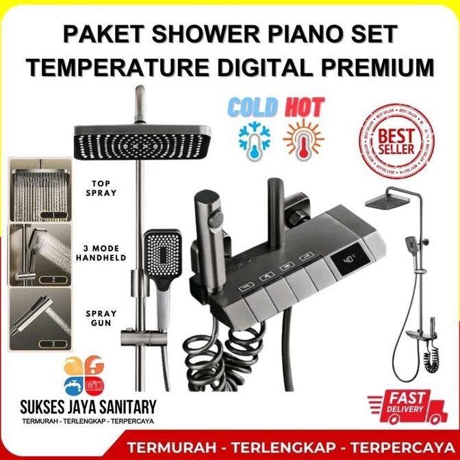 Jual Shower Head Constant Temperature Shower Set Gray Piano Keys All ...