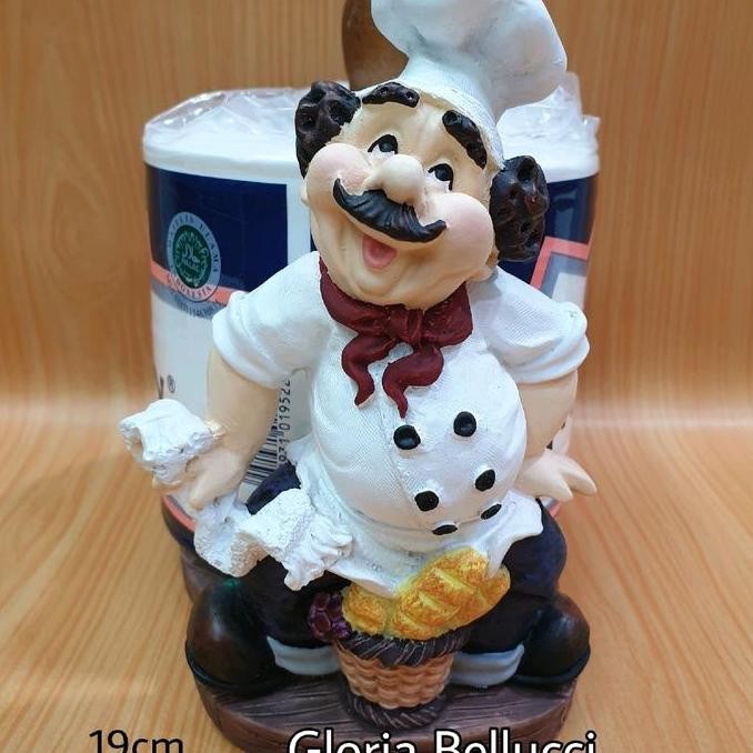 Jual patung koki tempat tissue pajangan chef tempat tisu dekorasi dapur ...