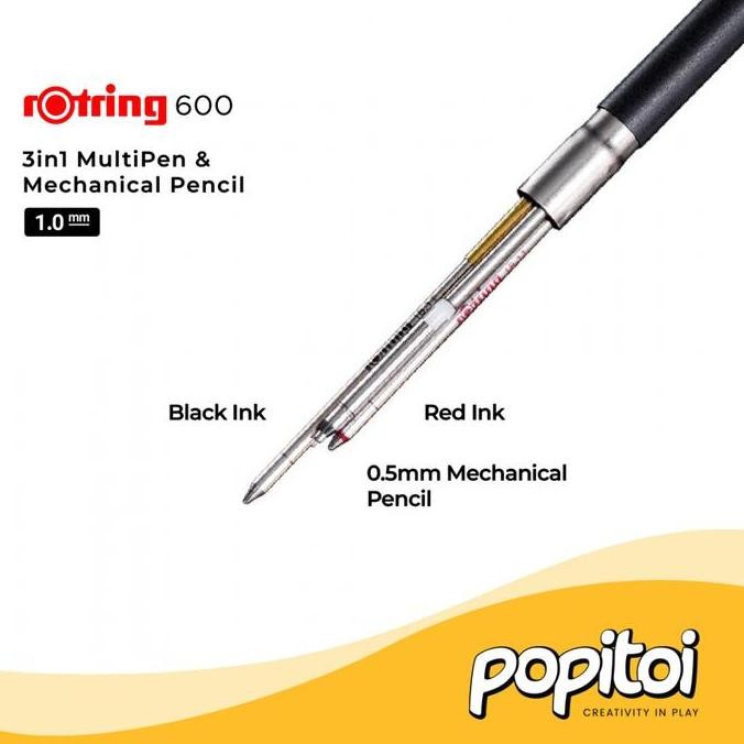 Jual Rotring 600 Series 3 In 1 Multi Pen & Mechanical Pencil Pulpen ...