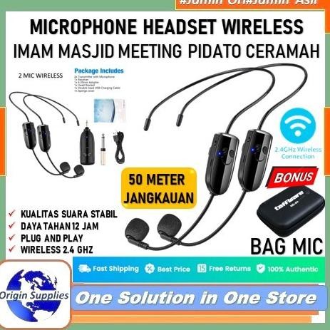 Jual Microphone Mic Clip On Wireless Imam Masjid Bando UHF 2.4G Mikrofon Telinga Jepit ...