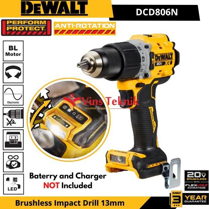Jual Promo DeWALT DCD806N Mesin Bor Obeng Baterai 20V Brushless Impact ...