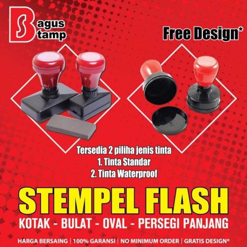 Jual Stempel Warna Otomatis Custom Design Logo FLASH Nama Perusahaan Kantor Instansi Rumah Sakit ...