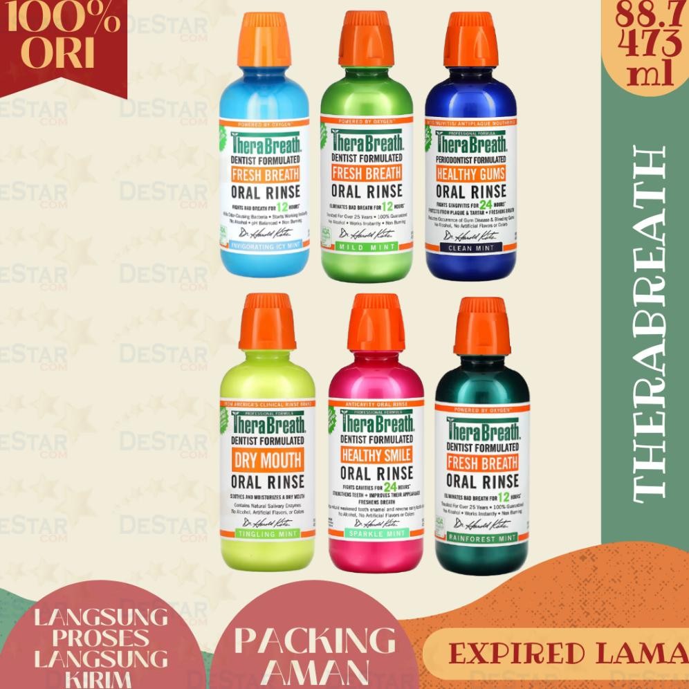 Jual THERABREATH Mouthwash Oral Rinse Fresh Breath Obat Kumur Icy Mint Mild Mint Sparkle ...