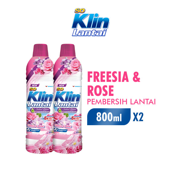 Jual So Klin Pembersih Lantai Merah Botol 800ml X2 | Shopee Indonesia