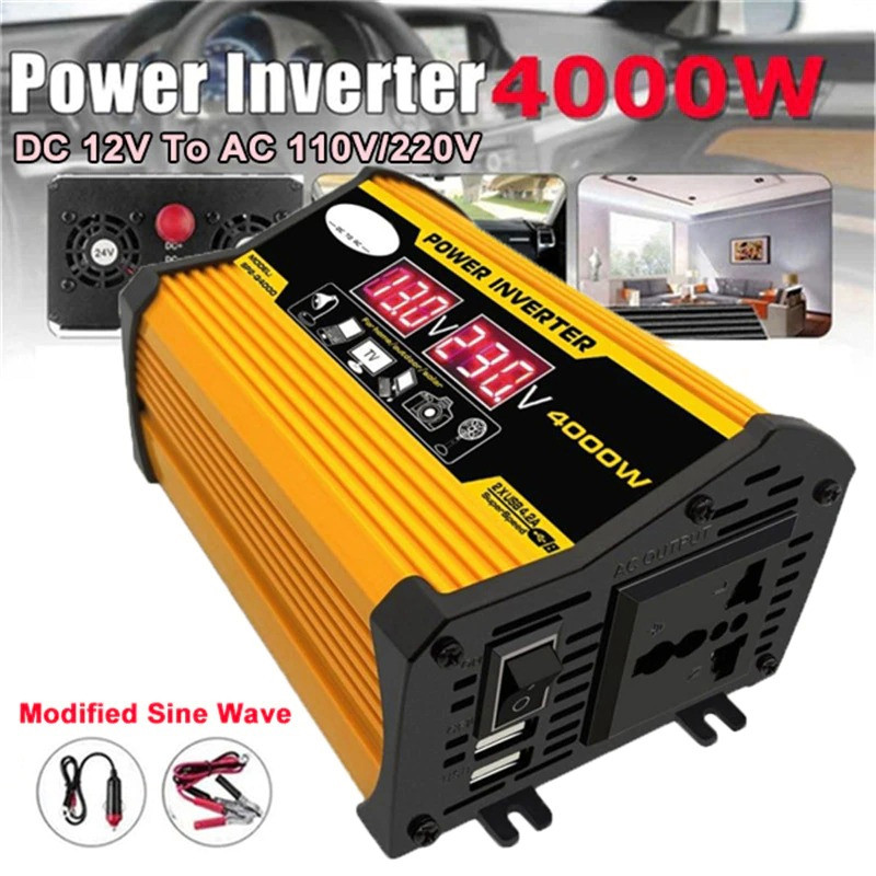 Jual MNSS Car Power Inverter Transformer DC 12V to AC 220V 4000W - Q4000 Original 99 Engine ...