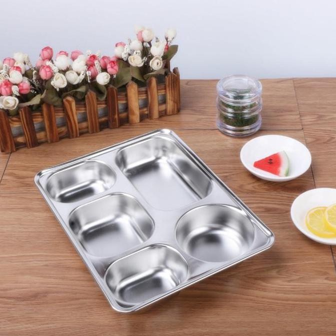 Jual PIRING SAJI FOOD TRAY STAINLESS STEEL 304 TEBAL PIRING SEKAT ...