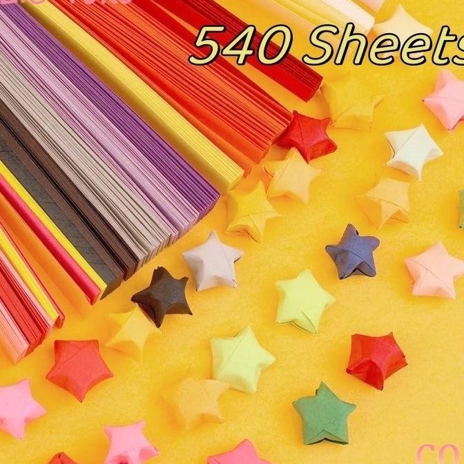 Jual 540 Lembar Kertas Gami Strip Quilling R Gradient Color Kertas ...
