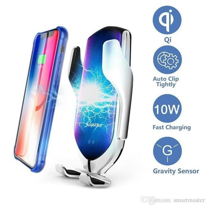 Jual R1 Automatic Wireless Charger Car Holder Smart Sensor Mobile Phone ...