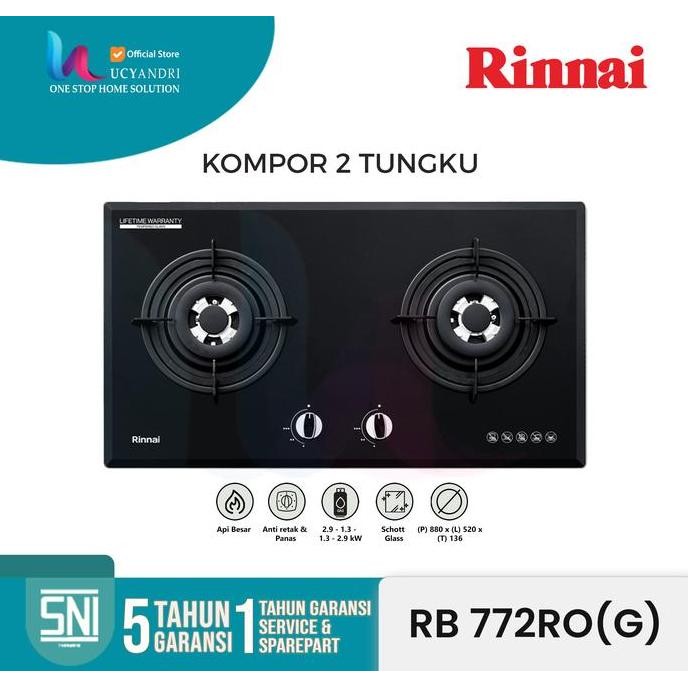 Jual Built-in Gas Hob Rinnai Kompor Gas Tanam 2 Tungku Rinnai RB-772 RO (G) | Shopee Indonesia