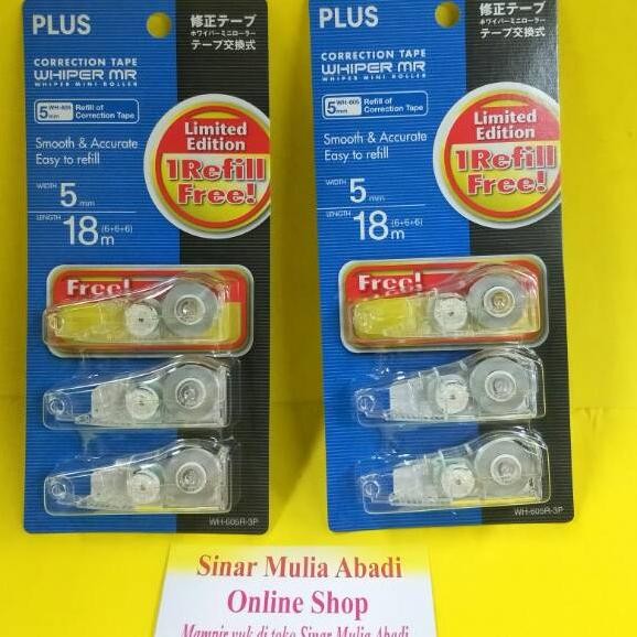 Jual Refil Tip Ex Rol Plus Correction Tape Whiper Mr Set | Shopee Indonesia